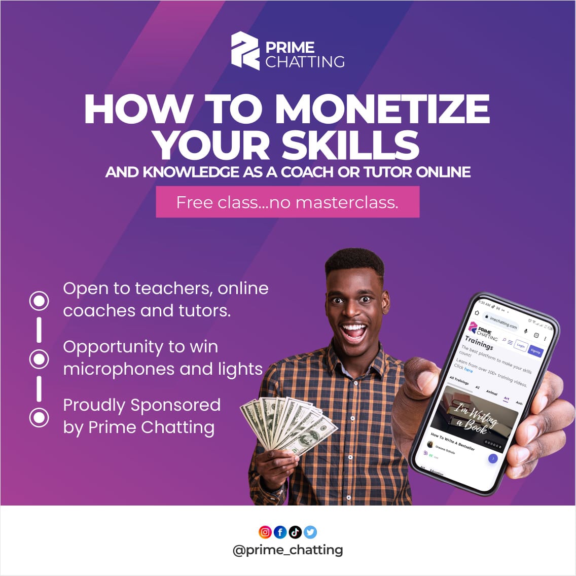 Prime Chatting – Connect, Learn, Earn & Compete Creatively